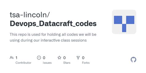 github tsa lincoln devops datacraft codes this repo is used for