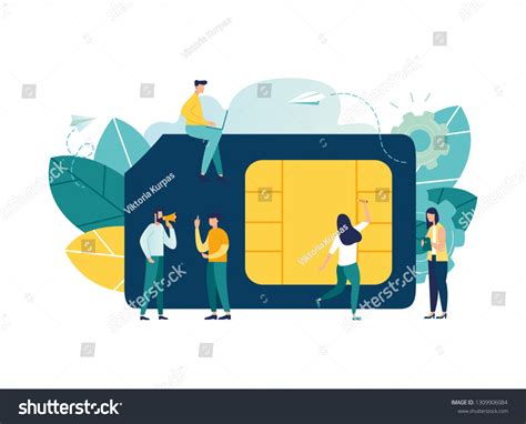Vector Illustration Mobile Sim Card Microcircuit Stock Vector Royalty Free
