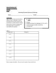 Atomic Spectrum Prelab F Docx General Chemistry University Of Connecticut Fall