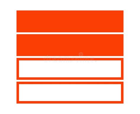 Rectangle Shape And Outline Orange Collection Symbol Element Vector