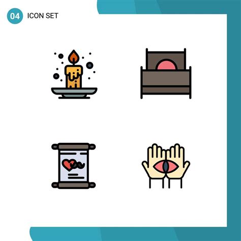 User Interface Pack Of 4 Basic Filledline Flat Colors Of Autumn Invitation Festival Furnishings