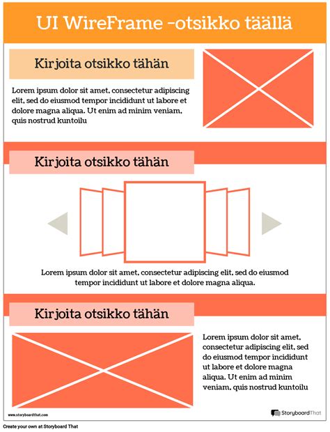 Yrityksen Käyttöliittymän Wireframe Template 3