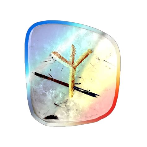 Algiz Elder Futhark Rune Holographic Die Cut Stickers Etsy