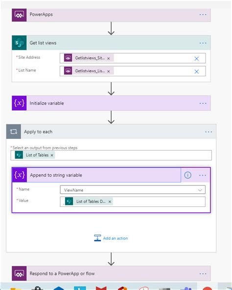 Get Custom Lists Respective Views Using PowerApps Canvas App