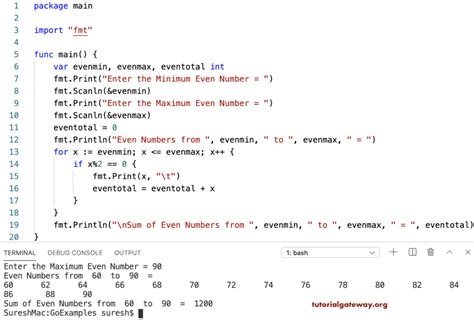 Go Program To Find Sum Of Even Numbers