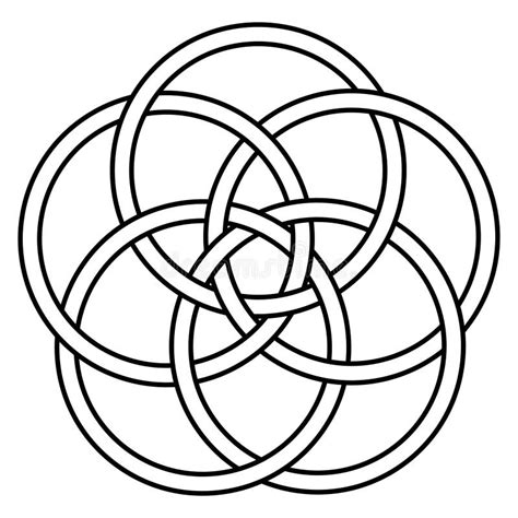 Interlocking Circles Pattern Unity Connection And Infinite Flow Stock Illustration