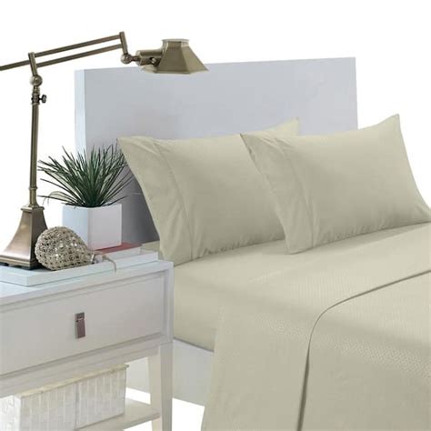 Brushed Extra Soft 1800 Series Full Ivory Luxury Embossed Deep Pocket