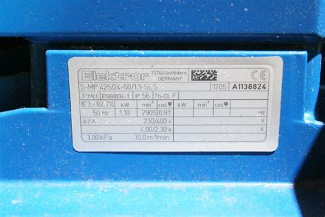 Elektror S-MP 425/24-50/1,1-SLS Gebläseeinheit Radial ...