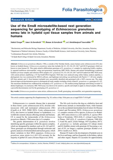 Pdf Use Of The Emsb Microsatellite Based Next Generation Sequencing