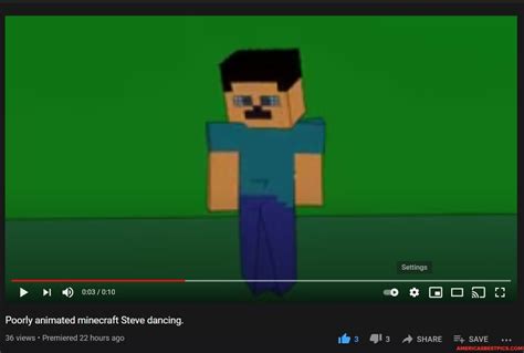 Poorly Animated Minecraft Steve Dancing Settings Views Premiered Hours Ago Ls A SHARE