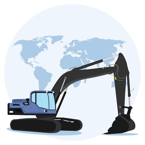 Premium Vector Excavator At Work Vector Illustration