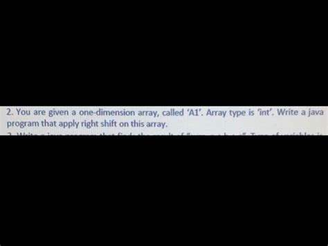 Solved 2 You Are Given A One Dimension Array Called A1
