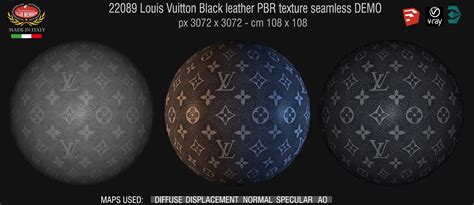 Louis Vuitton Black Leather Pbr Texture Seamless 22089