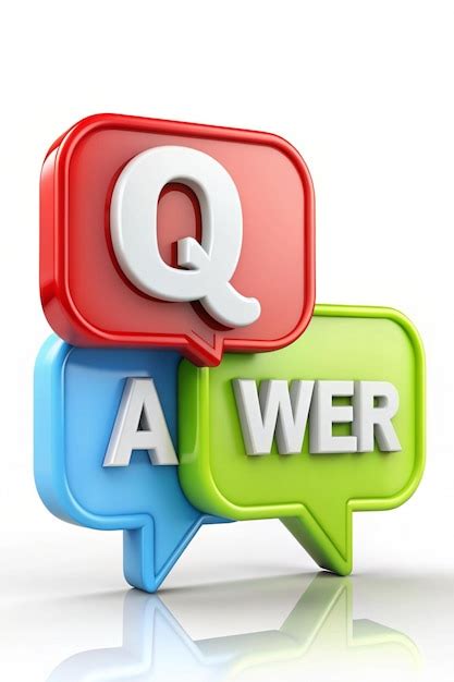 unique 3d speech bubble letters questions answers isolated on premium