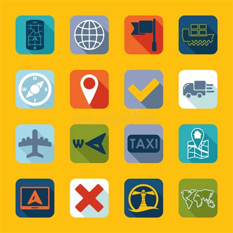 Set Of Navigation Icons Stock Vector Illustration Of Design 57133857