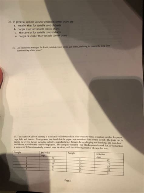 Solved 25 In General Sample Sizes For Attribute Control