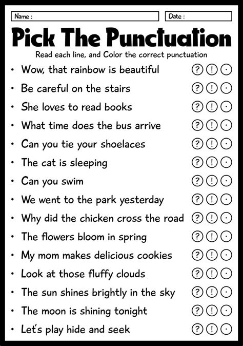 18 Punctuation Worksheets For Grade 1 In 2025 Punctuation Worksheets English Worksheets For