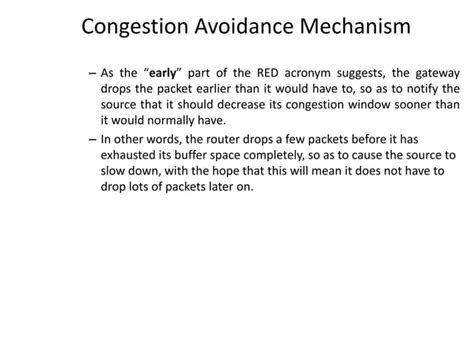 Congestion Avoidance In Tcp Ppsx
