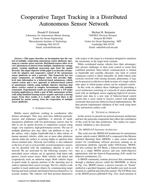 pdf cooperative target tracking in a distributed autonomous sensor