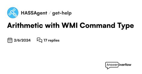 arithmetic with wmi command type hass agent