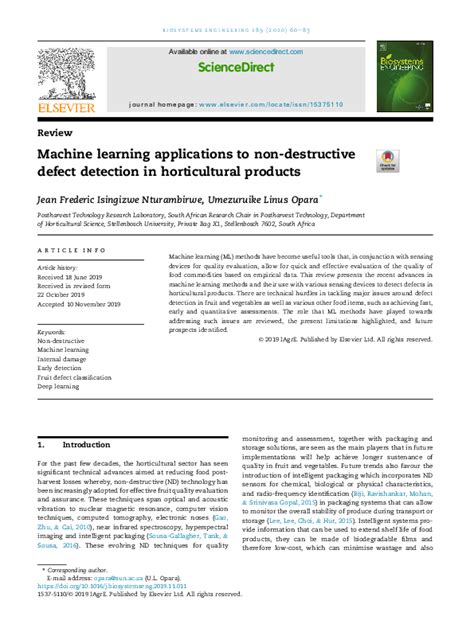 Pdf Machine Learning Applications To Non Destructive Defect Detection