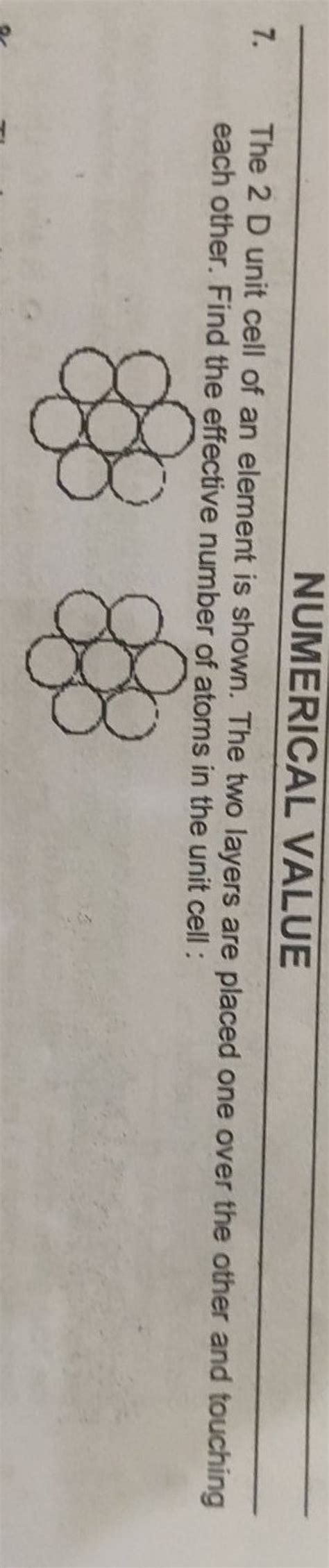 Numerical Value 7 The 2 D Unit Cell Of An Element Is Shown The Two Laye