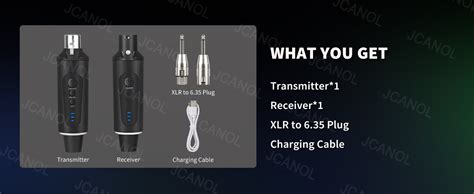 Jcaonl Wireless Xlr Transmitter And Receiver System Wired To Wireless Microphone