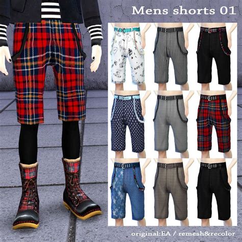 Mens Shorts 01 Downloadmediafire Sims 4 Men Clothing Sims 4 Mods