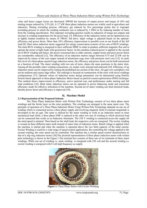 Theory And Analysis Of Three Phase Induction Motor Using Written Pole Technology Pdf