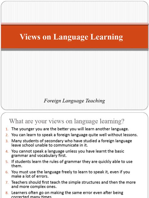views on language learning pdf language education learning