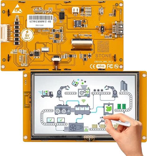 Schermo Da 5 Pollici Hmi Tft Touch Schermo Monitor Lcd Con Interfaccia Rs232 Rs485 Ttl Per