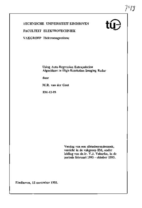 Pdf Using Auto Regression Extrapolation Algorithms In High Resolution Imaging Radar