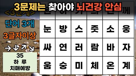 3문제는 찾아주셔야 걱정이 없어요 어려우면 잠시 멈추고 찾아보세요 숨은단어찾기 낱말퀴즈 치매예 Youtube