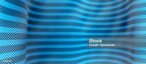 차원 원근 기술 및 과학 테마 빅 데이터 흐름 기하학적 3d 설계를 갖춘 벡터 추상 파란색 점선 텍스처 및 라인 배경 0명에 대한 스톡 벡터 아트 및 기타 이미지 Istock