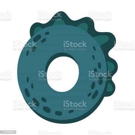 공룡 스파이크 벡터 삽화가 있는 다채로운 숫자 0 흰색 배경에 재미있는 카드 게임 또는 초대장에 대한 그림 0에 대한 스톡 벡터 아트 및 기타 이미지 Istock