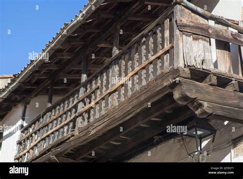 Old Wooden Balcony At Losar De La Vera Architecture Caceres