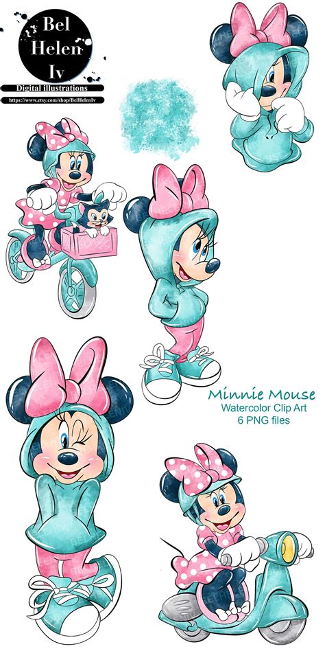 Minnie Mouse Clip Art Minnie Mouse Watercolor Png Minnie Mouse