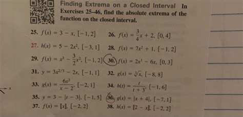 Solved Finding Extrema On A Closed Interval In Exercises