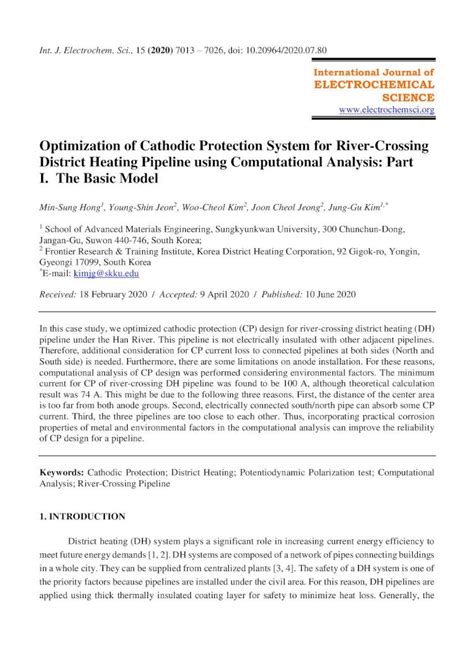 Pdf Optimization Of Cathodic Protection System For River According