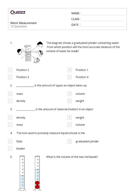 50 Metric Measurement Worksheets For 5th Class On Quizizz Free