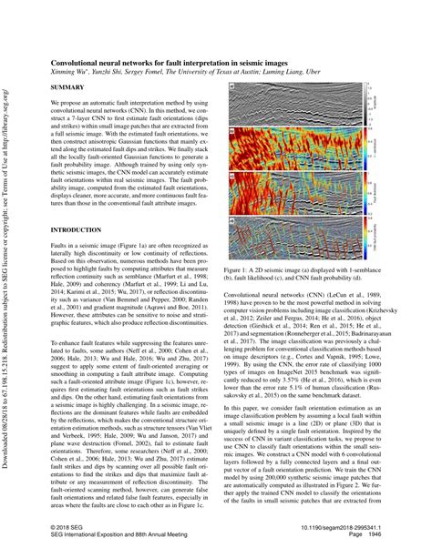 Pdf Convolutional Neural Networks For Fault Interpretation In Seismic Images