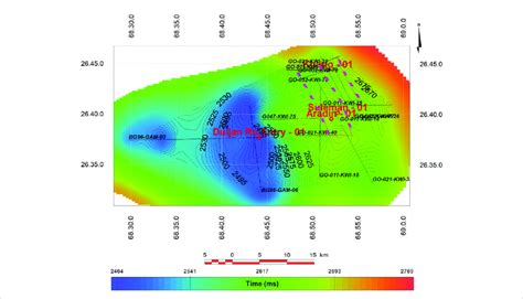 Two Way Time Structural Map Of Sands Of The Sembar Formation Download Scientific Diagram