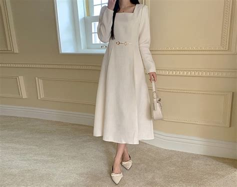 리리앤코 무료배송 첼드엘르 트위드 체인 벨트 롱 원피스 가을 신상 가을코디 가을옷 하객룩 격식룩 페미닌룩 데이트룩 우아한 고급스러운 벨트원피스 스퀘어넥 핀턱 빅사이즈 추천