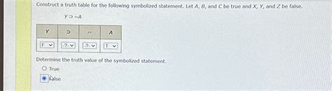 Solved Construct a truth table for the following symbolized | Chegg.com