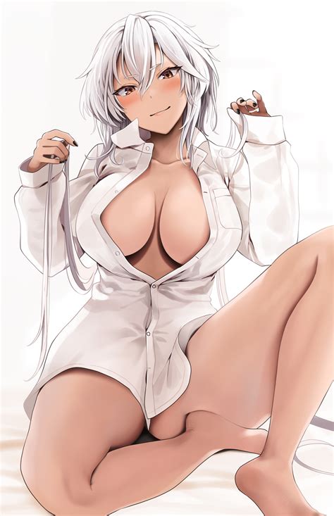 Yunamaro Musashi Kancolle Kantai Collection Highres Girl Black Nails Blush Bottomless