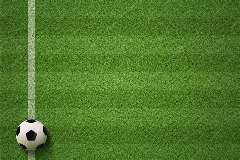 Premium Photo Soccer Field Or Football Field With Soccer Ball On