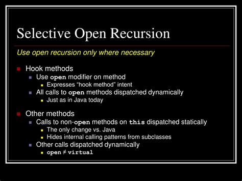 Ppt Selective Open Recursion Modular Reasoning About Components And Inheritance Powerpoint