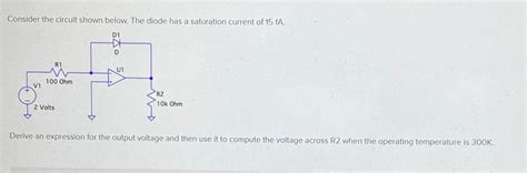 Solved Consider the circuit shown below. The diode has a | Chegg.com