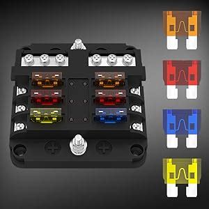 DAIERTEK V Fuse Block Way With LED Indicator Light Volt Fuse Box ATO ATC Marine Fuse