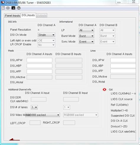 Sn65dsi83q1 Evm Lvds Data And Clock Is Not Output Interface Forum Interface Ti E2e Support